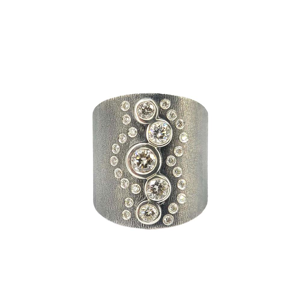 Silver and Diamond Sparkle Adelle Ring by Rene Escobar