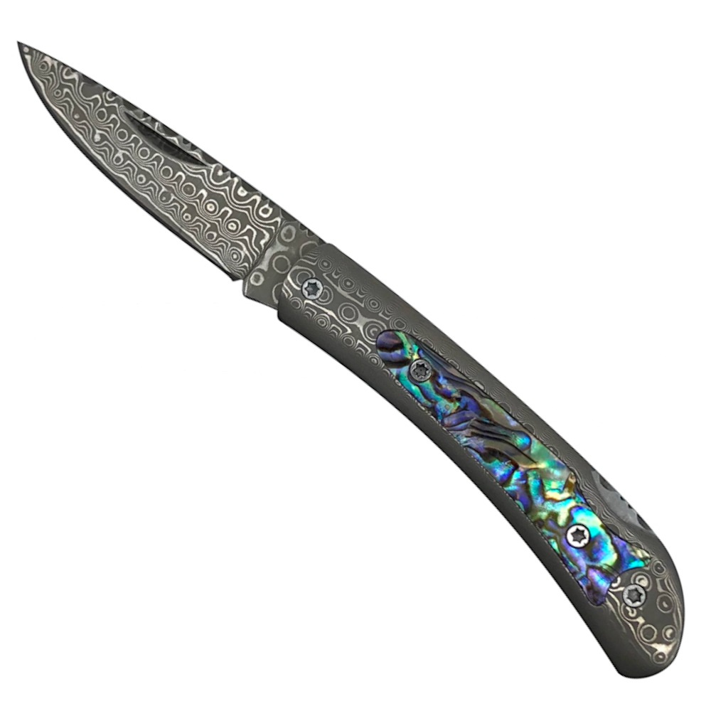 Damascus & Abalone Inlay Knife