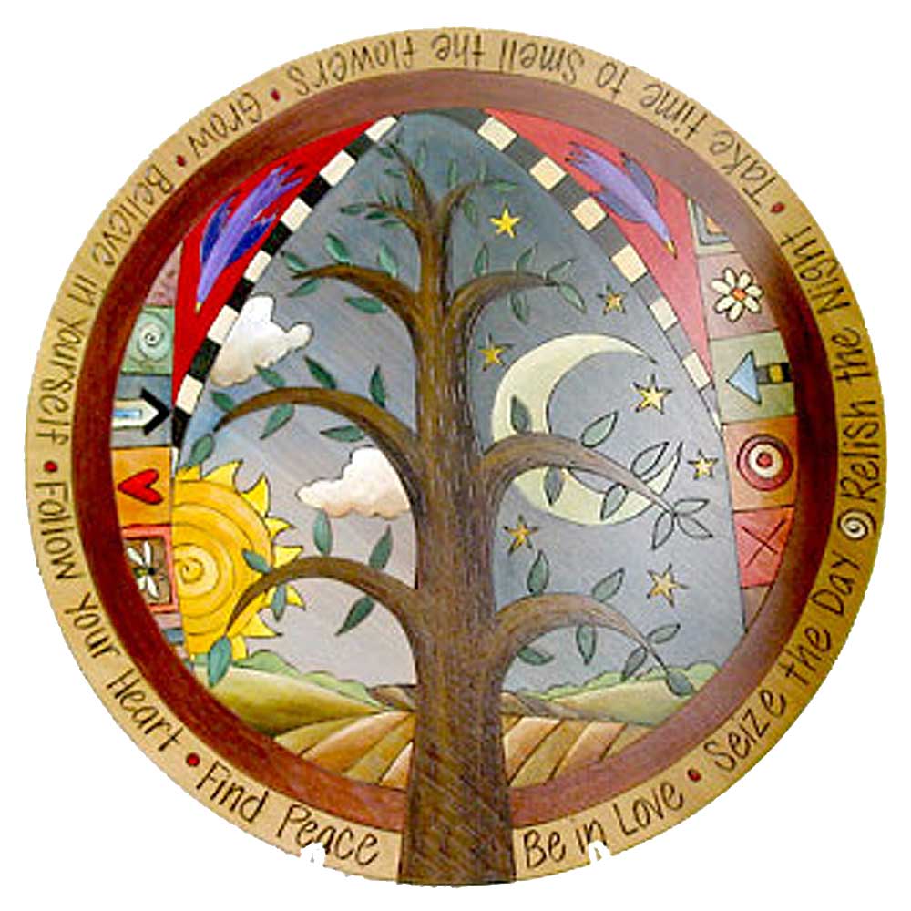 Handmade Lazy Susan - Sun, Moon & Tree | Sticks Handmade