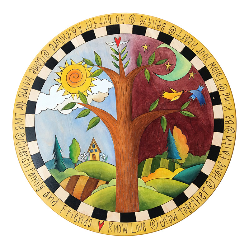 Tree of Life with Birds in Flight Lazy Susan