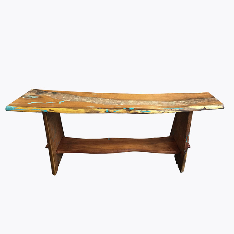 River Rock & Turquoise Bench