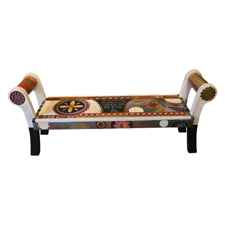 Rolled Arm Bench for Two