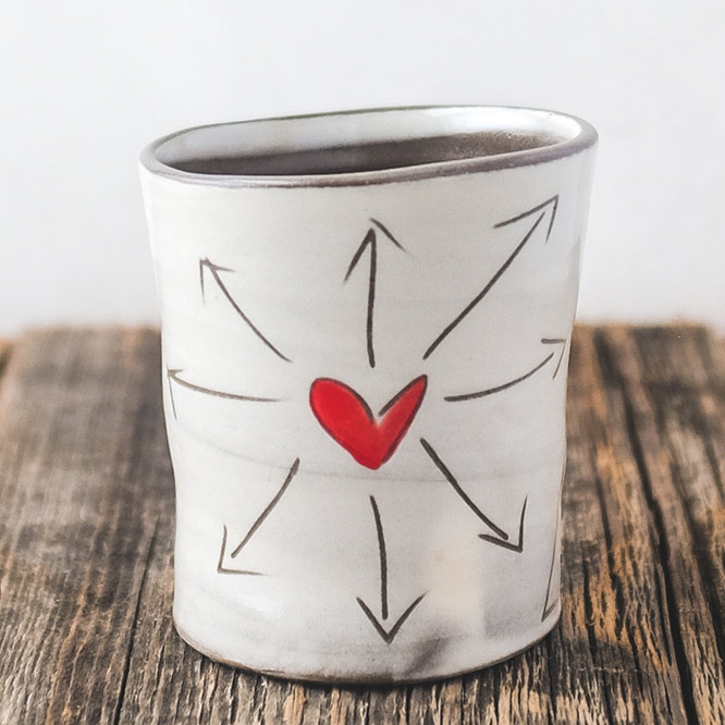 Love Always Drinking Handmade Cup by Zpots Pottery