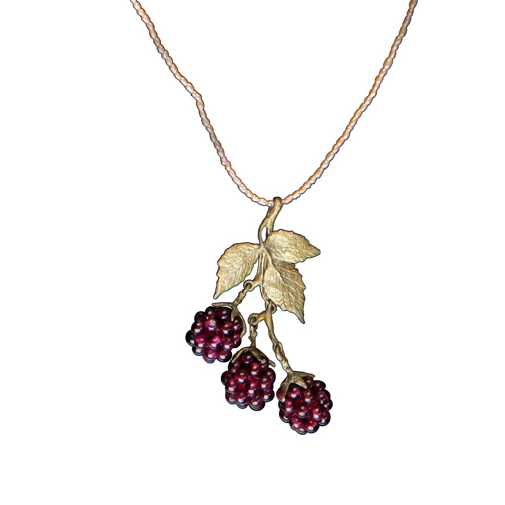 Raspberry Cluster Pendant Necklace